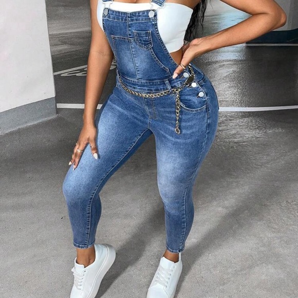 Jeans | Slant Pocket Denim Overalls Without Tube Top Medium Brand New ...